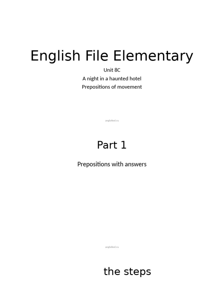Ef Elementary 8C Prepositions of Movement 1439037332 | PDF | Language ...