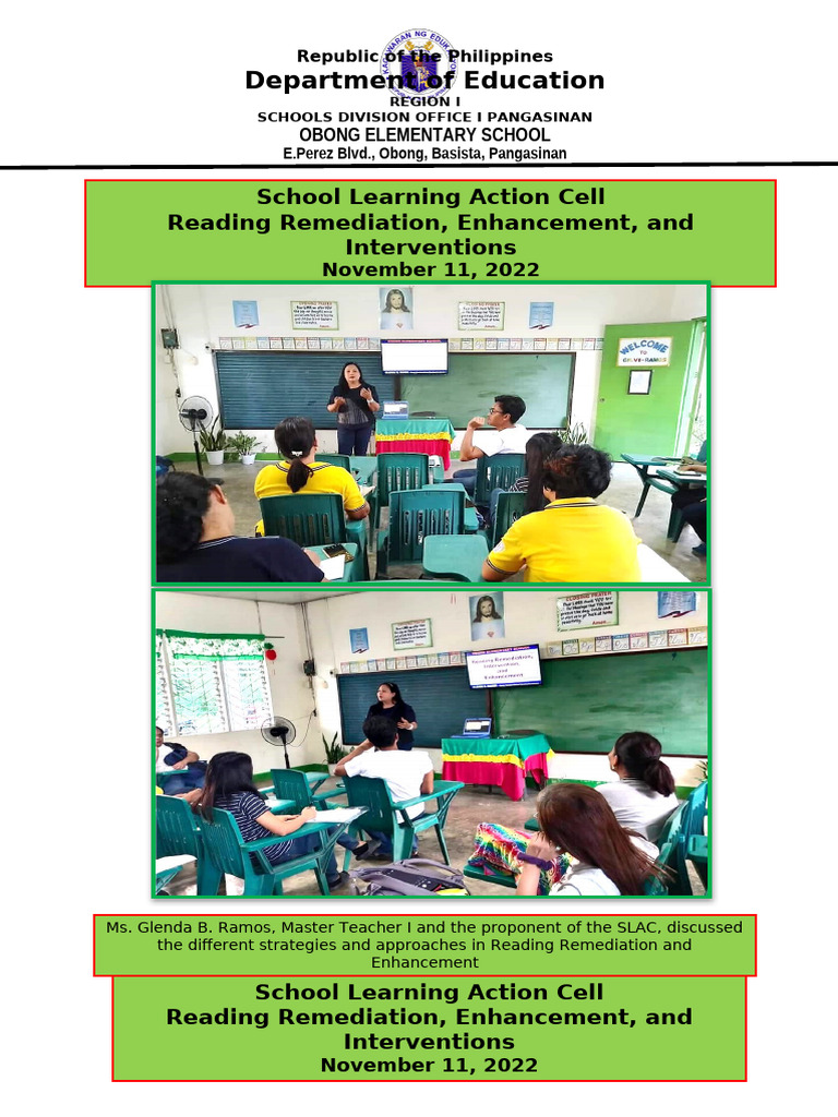 SLAC On Reading Remediation and Enhancement Documentation | PDF | Philippines