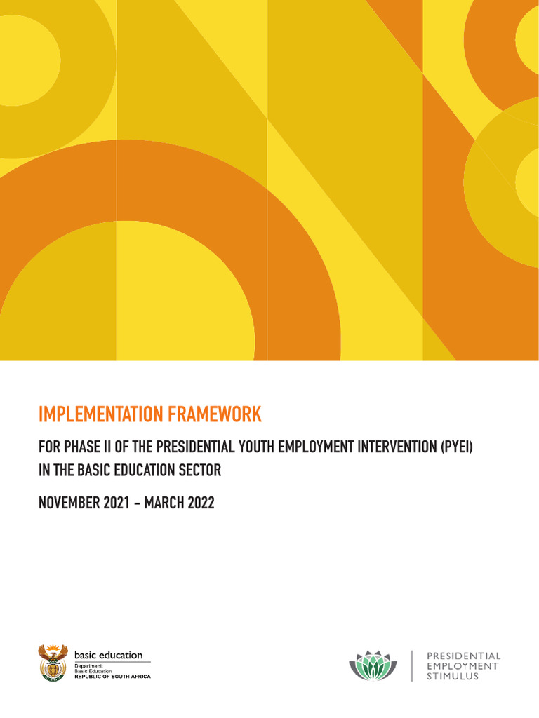 Approved PYEI Implementation Framework | PDF | Teachers | Learning