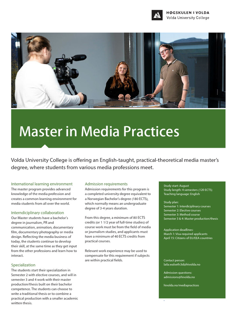 Flyer English Media Courses & MMP | PDF | Academic Degree | Master's Degree
