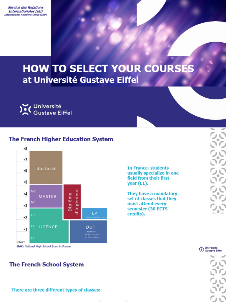 How to Select Your Courses at Universite Gustave Eiffel | PDF ...