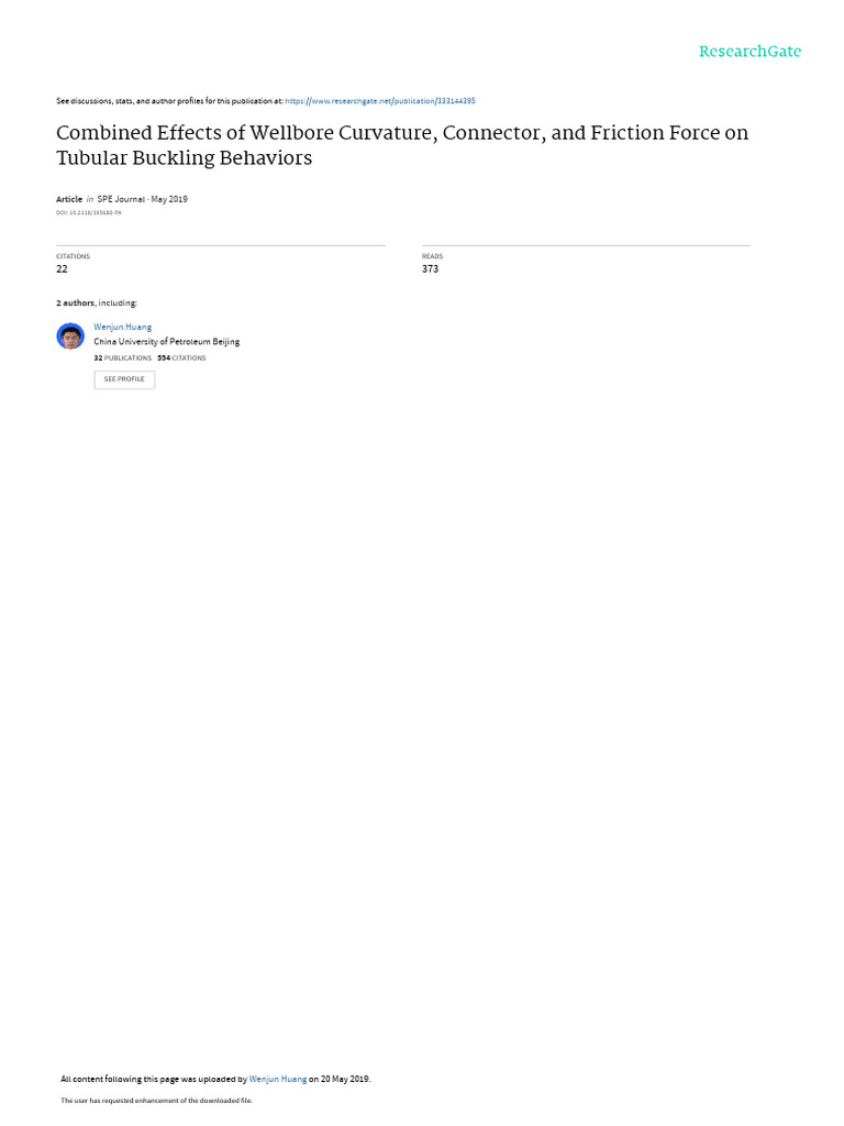 Combined Effectsof Wellbore Curvature Connectorand Friction Forceon ...