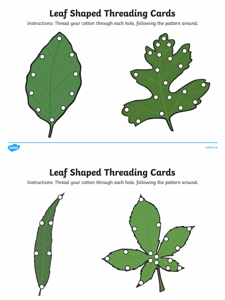 Leaf Shaped Threading Cards | PDF