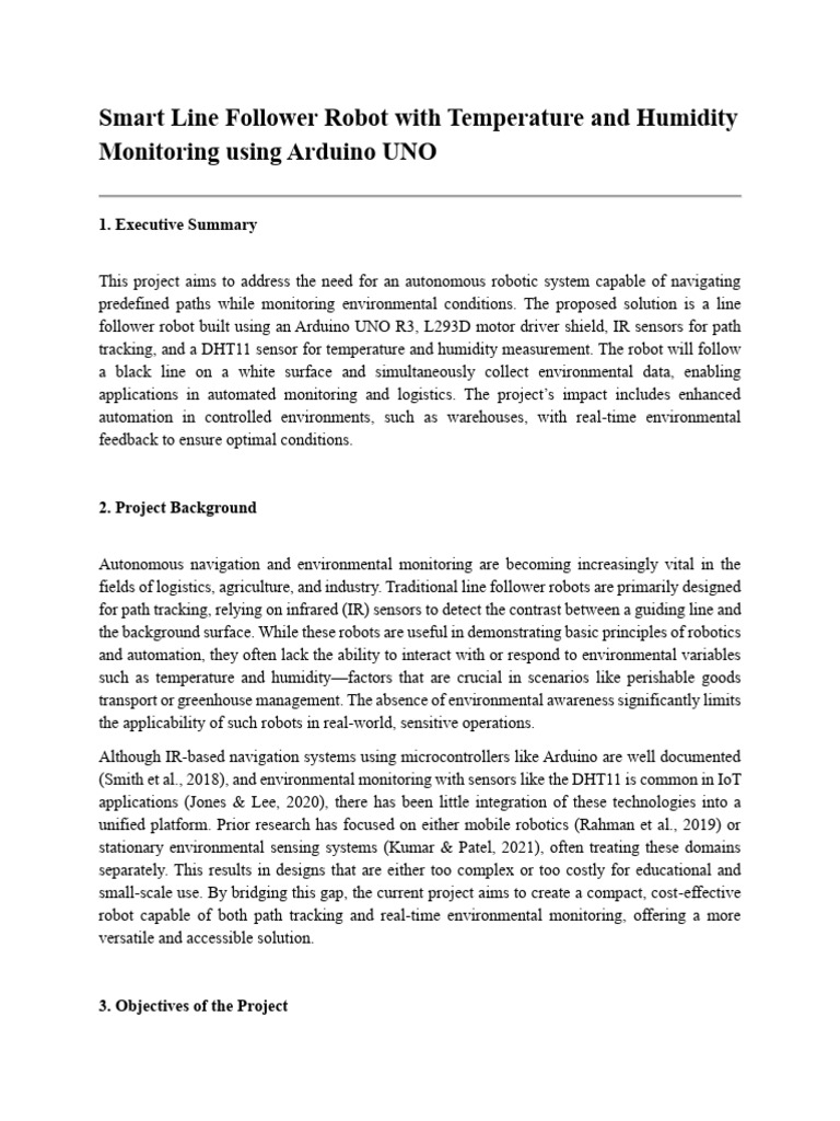 Project Proposal: Smart Line Follower Robot Using Arduino UNO With Temperature and Humidity ...