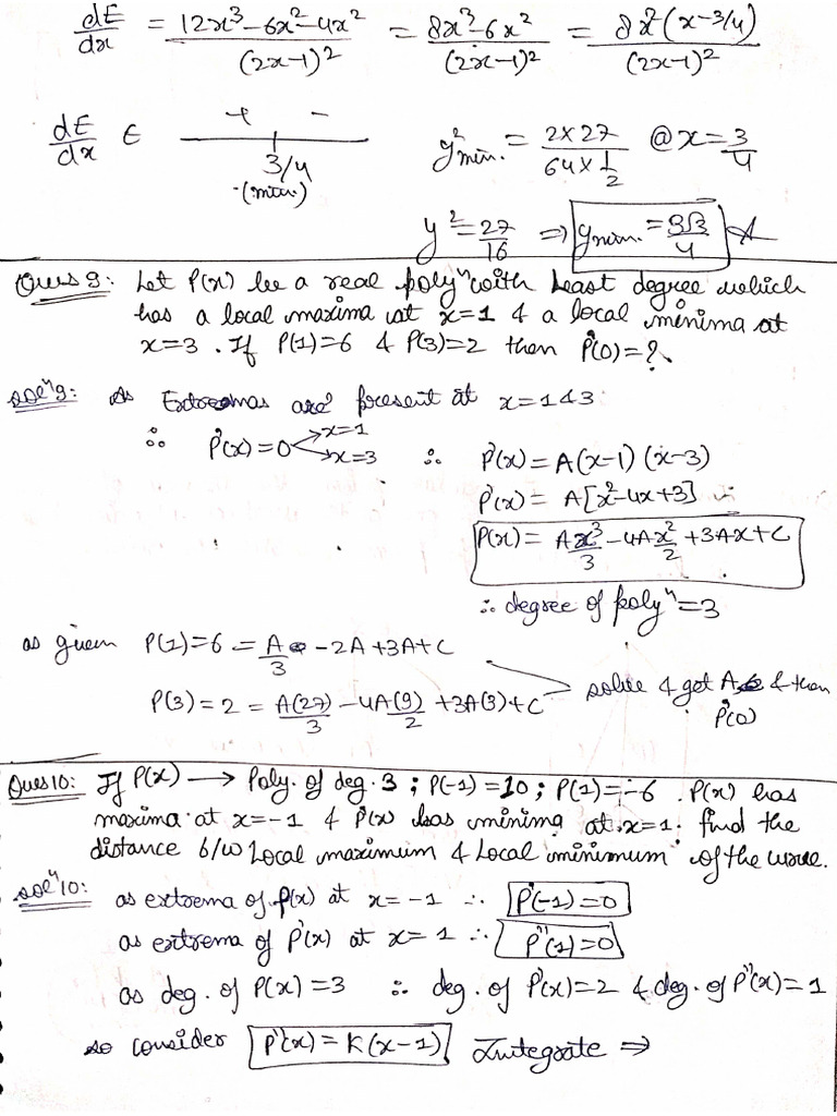 Applications of Derivatives Notes | PDF