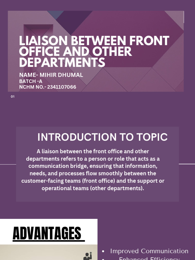 Front Office Liaison Role Overview | PDF