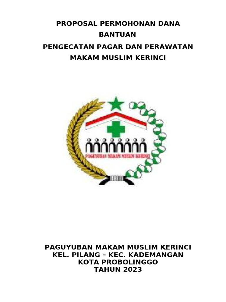 Proposal Permohonan Dana CAT Makam Untuk RT2 RW2 | PDF