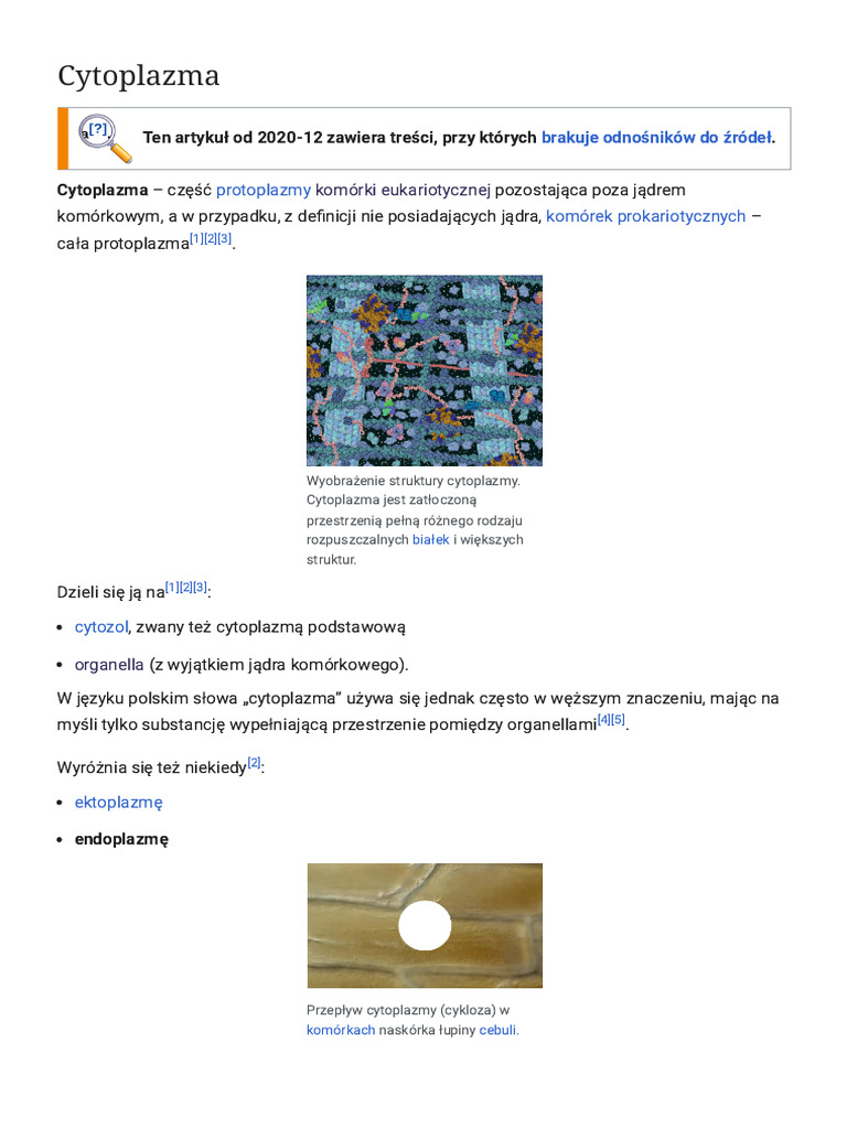 Cytoplazma – Wikipedia, wolna encyklopedia | PDF