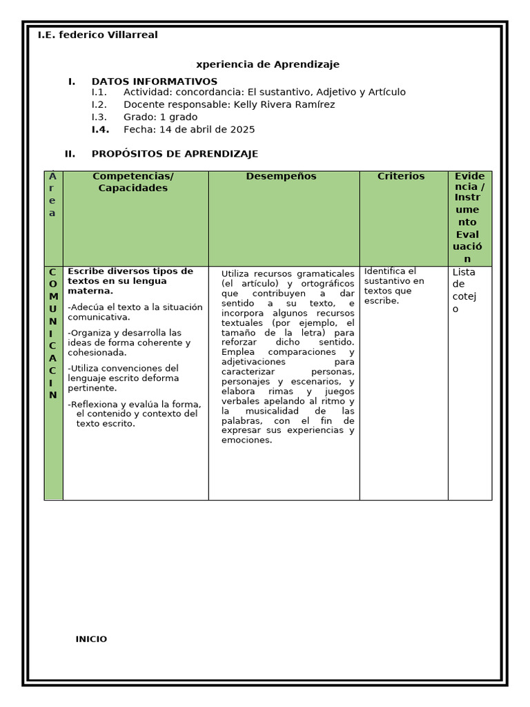 Concordancia de Sustantivos y Artículos | PDF | Adjetivo | Sustantivo