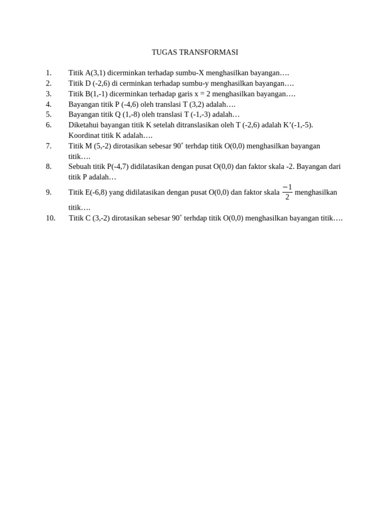 Tugas Transformasi | PDF