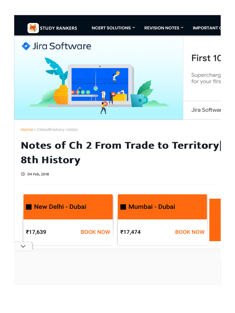 Notes of CH 2 From Trade To Territory - Class 8th History | PDF
