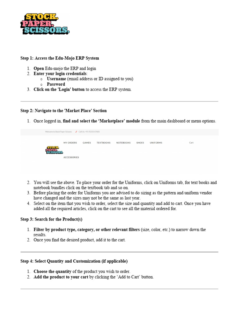 StockPaperScissors Ordering Process | PDF | Login | Textbook