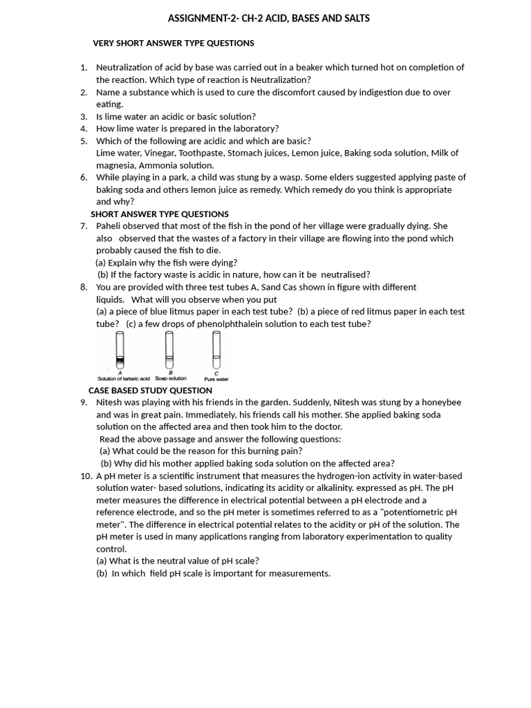 CH-2 Acid, Bases and Salts | PDF | Ph | Sodium Bicarbonate
