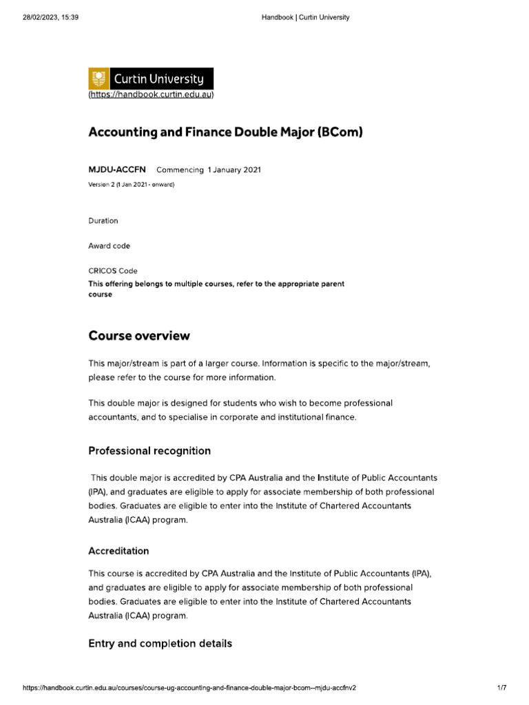 Course Handbook | PDF