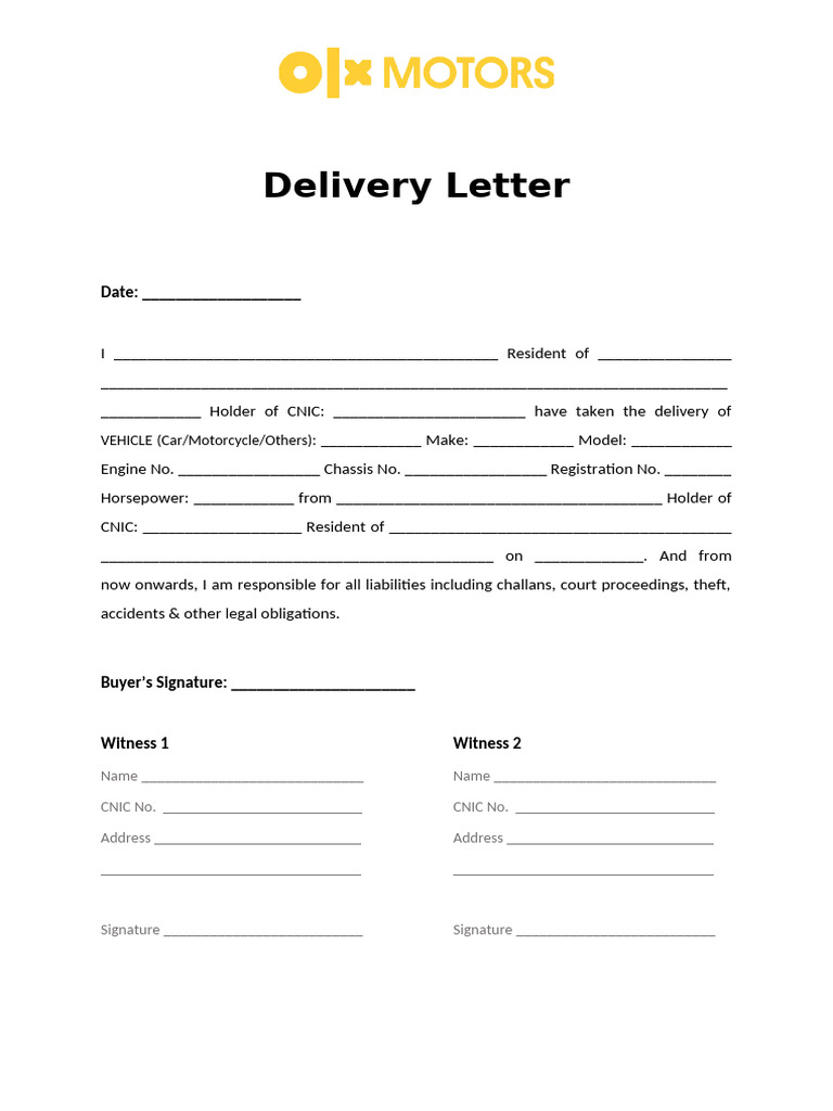 Delivery Letter 3 | PDF