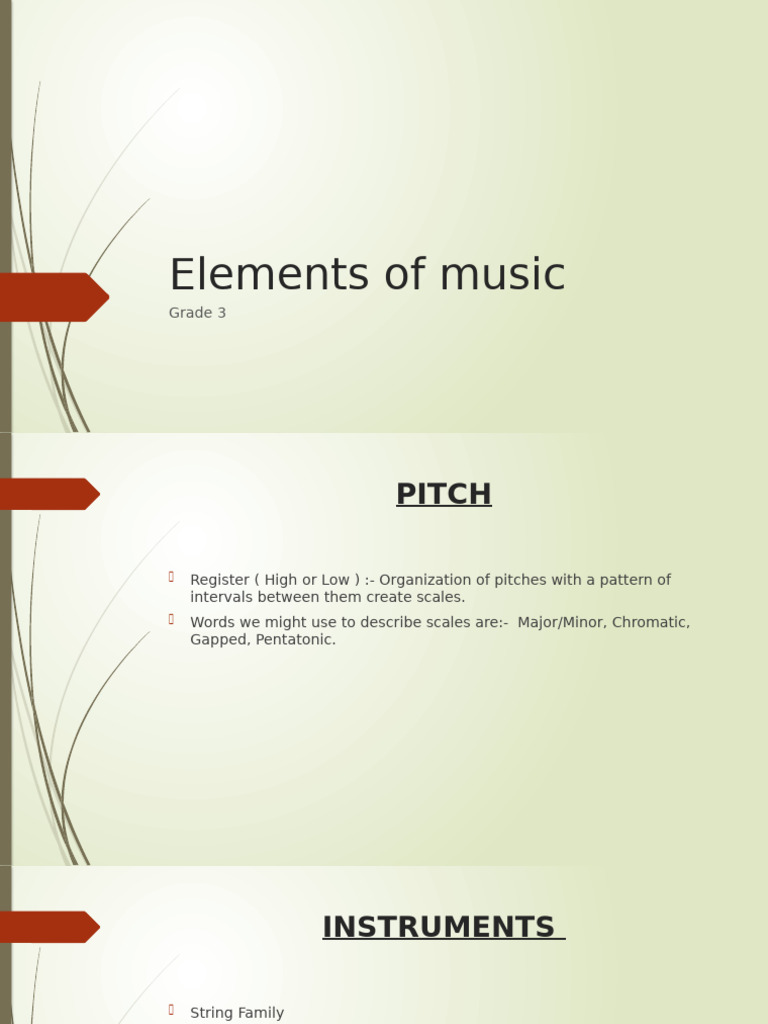 Music Elements for Grade 3 Students | PDF | Chord (Music) | Harmony