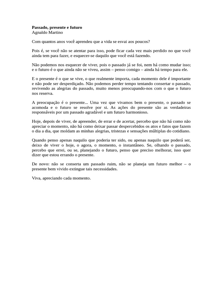 Passado Presente E Futuro Pdf