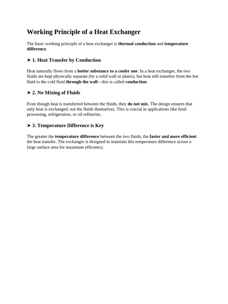 Working Principle of a Heat Exchanger | PDF