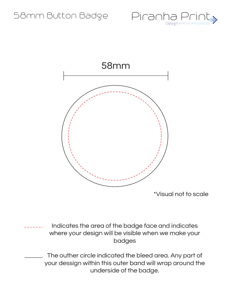 58mm Button Badge - Visual Template | PDF