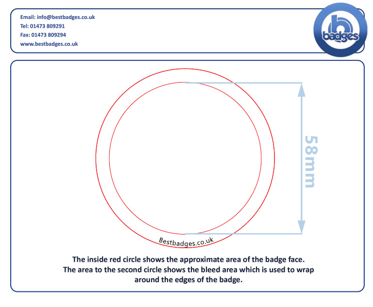 58mm Button Badge Template | PDF