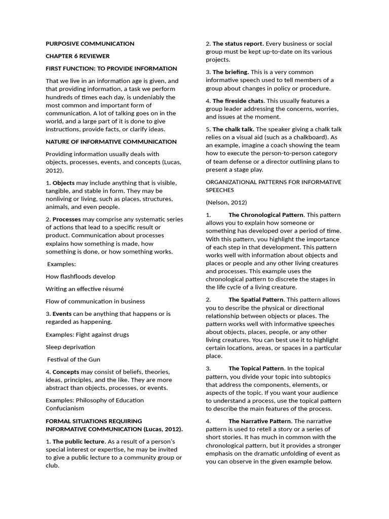 Reviewer Chapter 6 Purcom | PDF | Public Speaking | Rhetoric