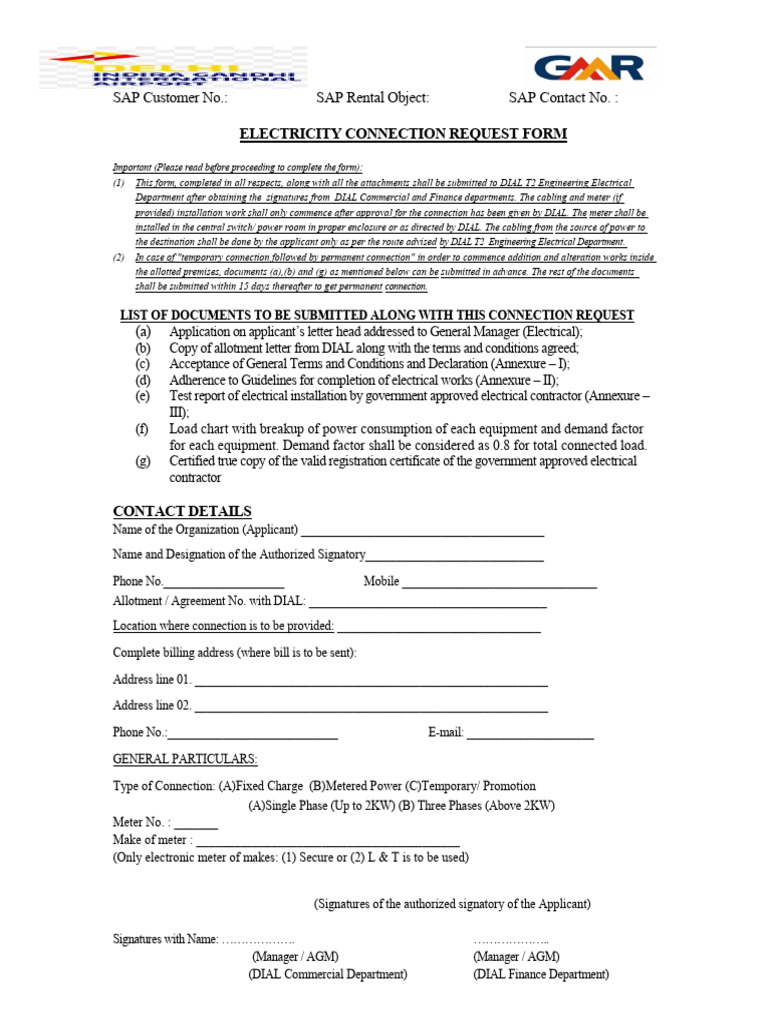 New Electricity Connection | PDF | Electrical Wiring | Electrical Connector
