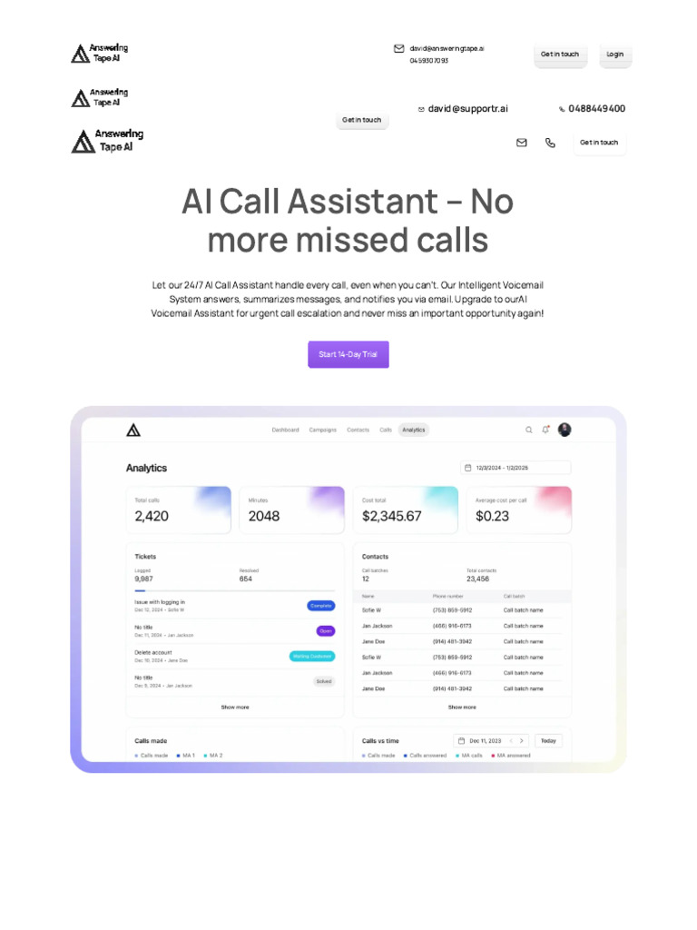 Revolutionize Call Management With Answering Tape AI - Smart, 247 AI ...