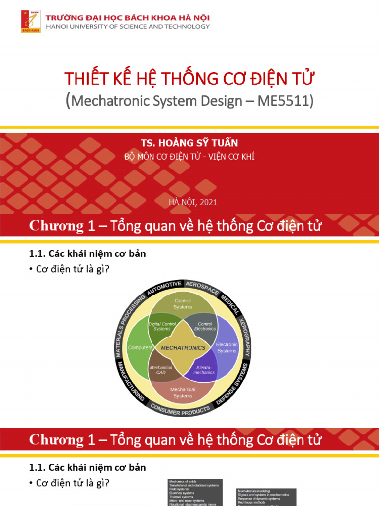 ME5511-Mechatronic System Design - Chap 1 | PDF