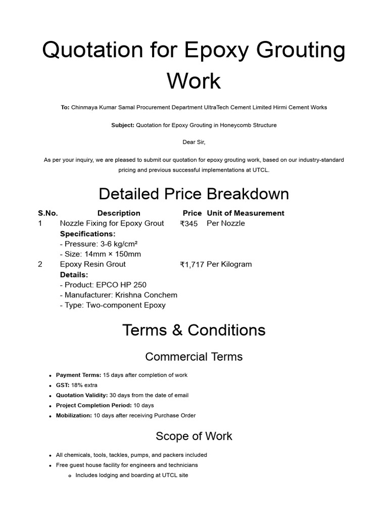 epoxy-grouting-quotation | PDF