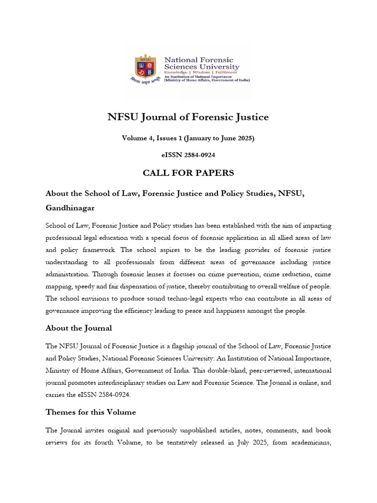 call-for-papers-2-594866 | PDF | Forensic Science | Typefaces