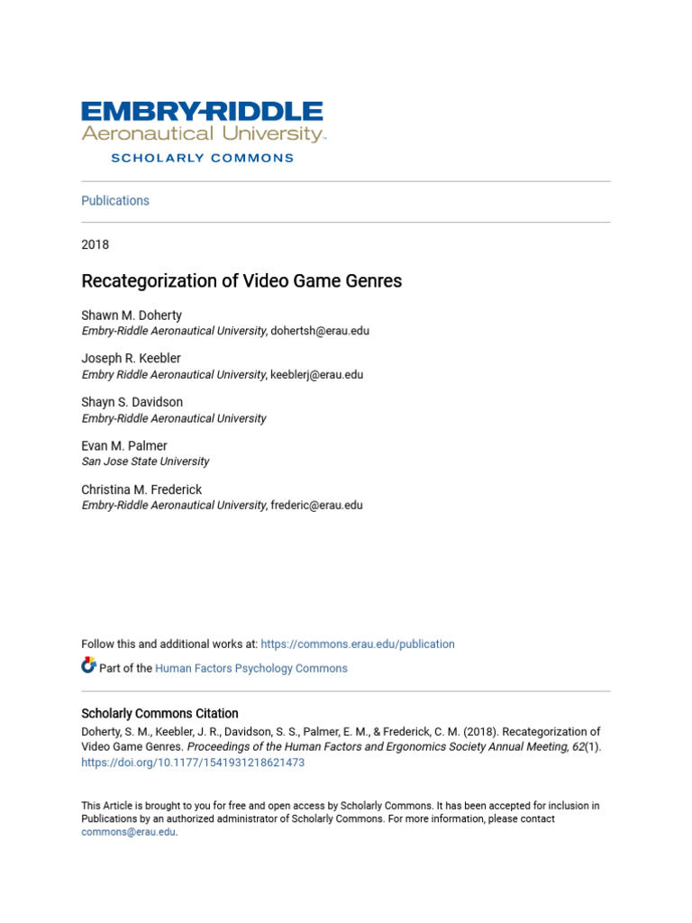 Recategorization of Video Game Genres Recategorization of Video Game Genres | PDF | Video Games ...