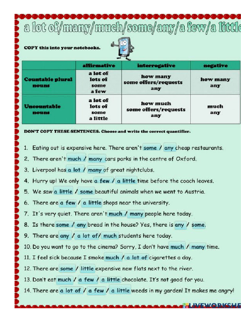 A An A Few A Little Much Many Some | PDF