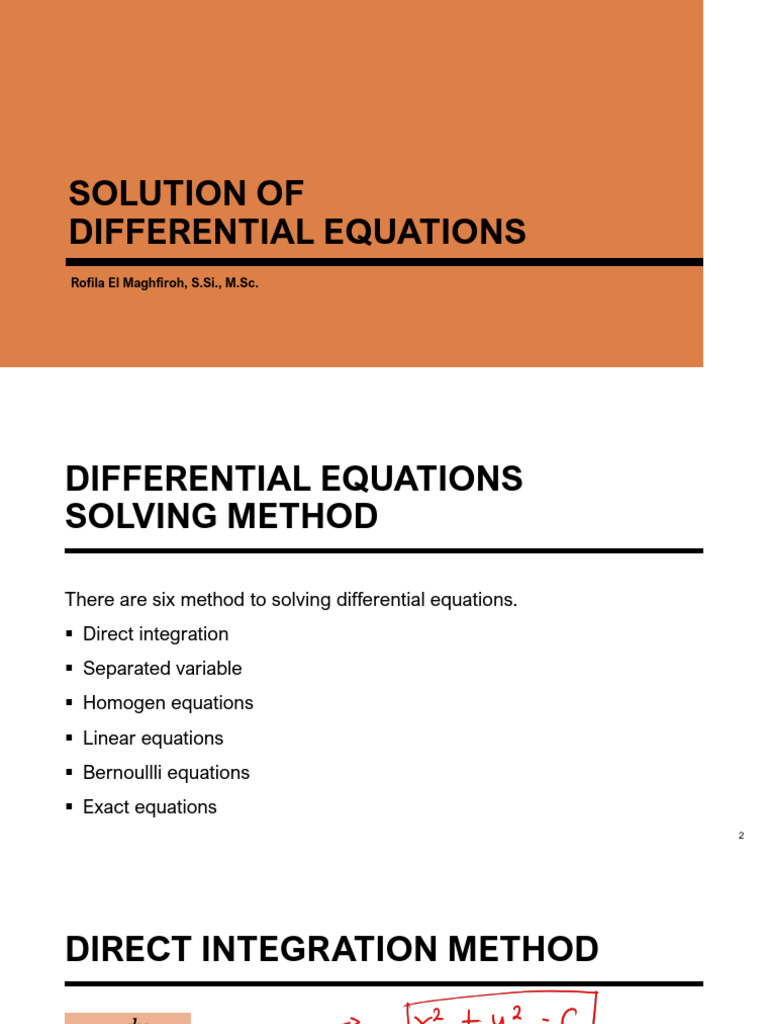 Solution of Differential Equations | PDF