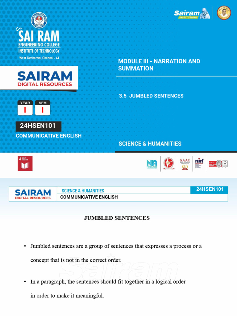 3.5 - Jumbled Sentences - SLIDES | PDF | English Language | Linguistics