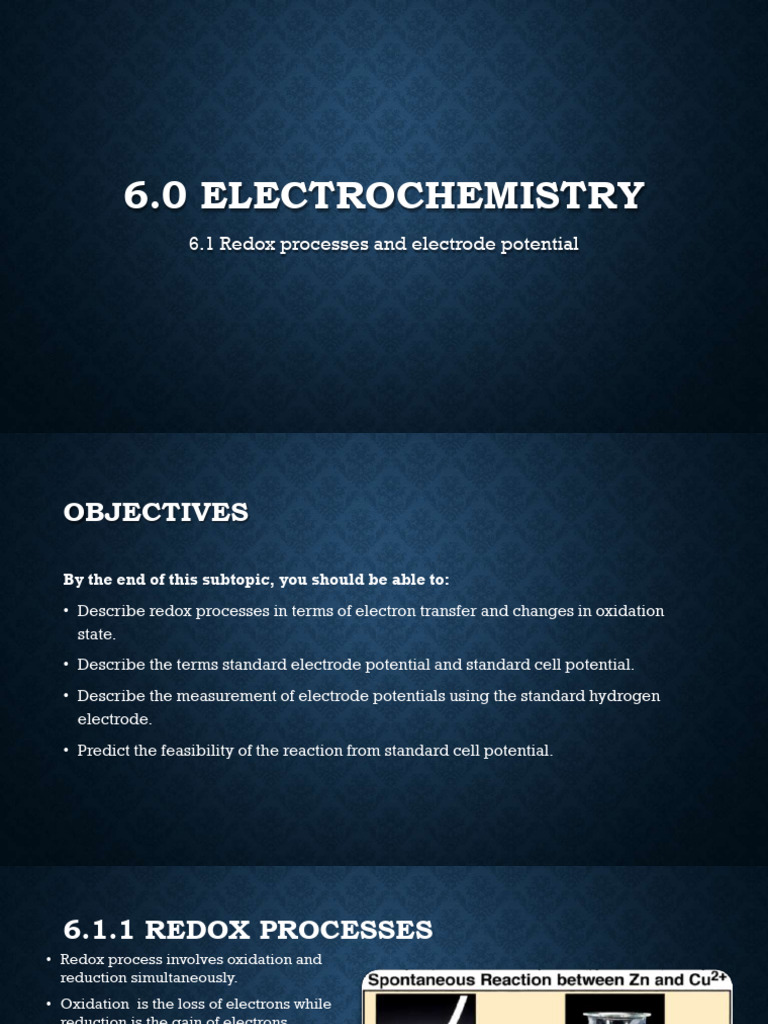 Redox Processes and Electrode Potential | PDF | Redox | Materials