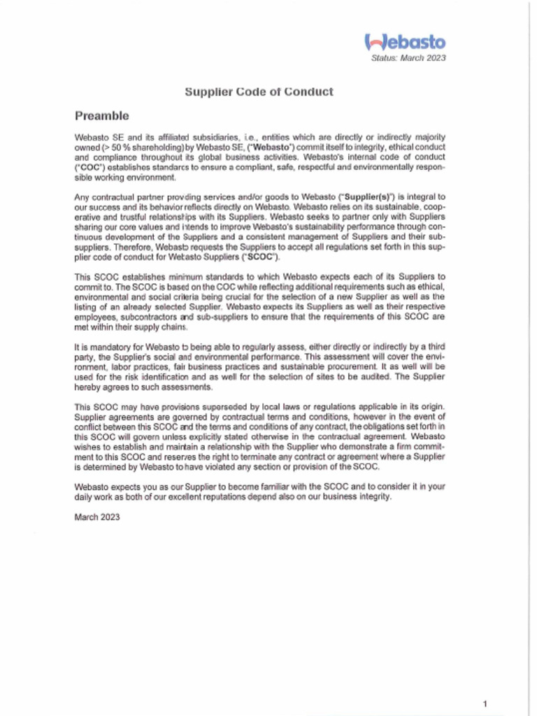 Supplier Code of Conduct | PDF
