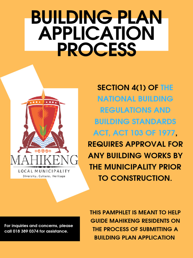 Building Plan Application Process Final - Mafikeng | PDF | Combined Sewer