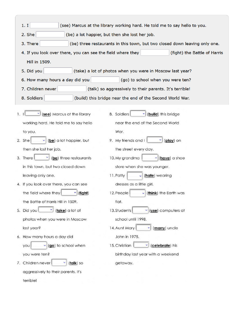 Used To, Past Simple | PDF