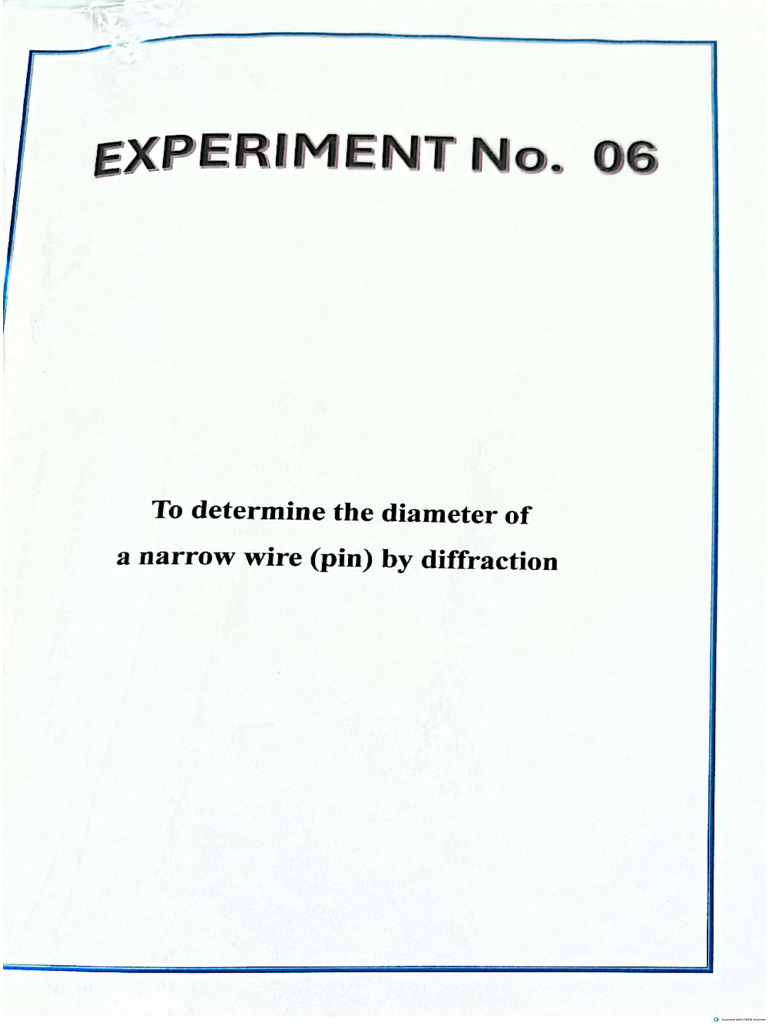 Phy Exp No.6 | PDF
