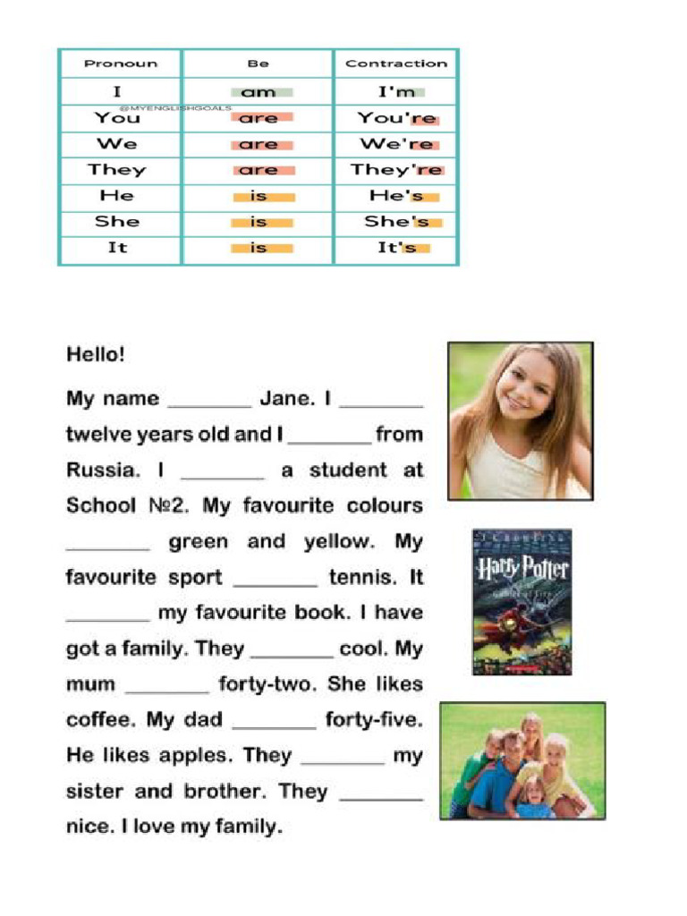 Be Verb Exercise | PDF