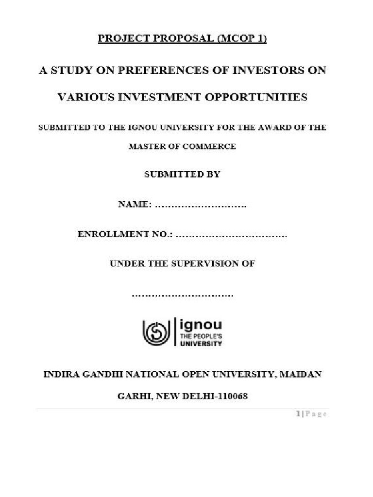 Project Proposal MCOP1 | PDF