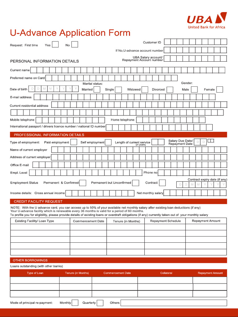 U Advance Application Form | PDF