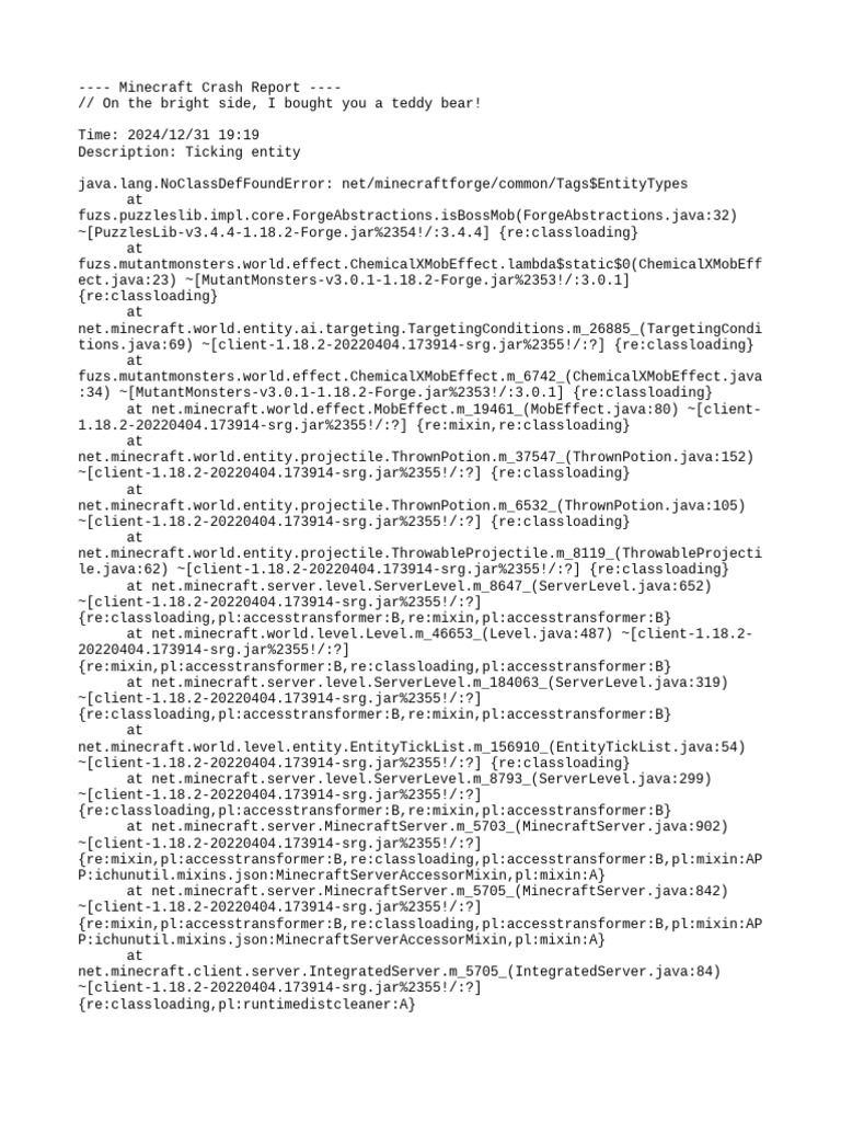 Crash 2024 12 31 - 19.19.21 Server | PDF | Java Virtual Machine | Central Processing Unit