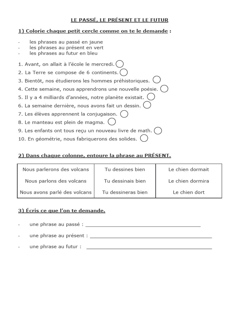 C2 Fiche Passe - Present - Futur2 | PDF