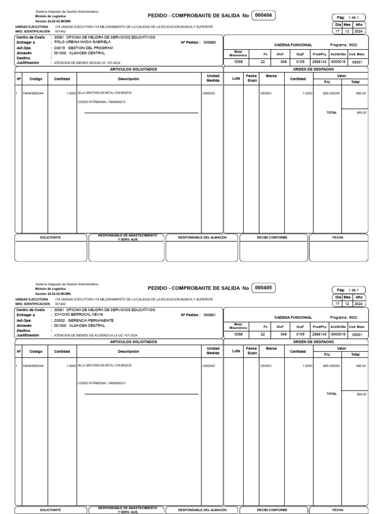 Pecosa 2 Impresion | PDF | Almacén | Industrias de servicio