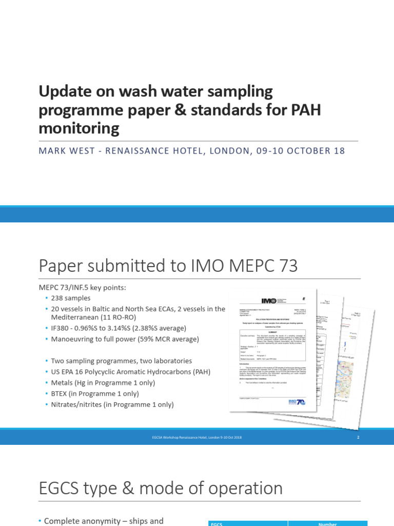 Update Washwater Sampling Paper PAH Monitoring Standards Oct 18 | PDF ...