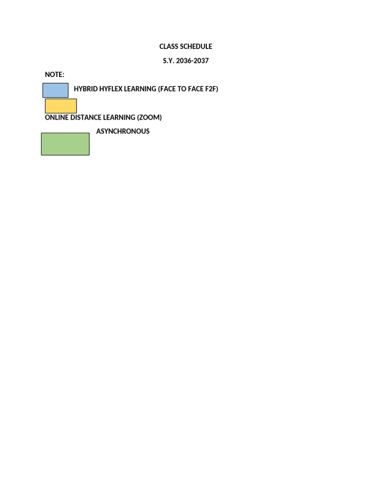 2036-2037 Class Schedule Overview | PDF