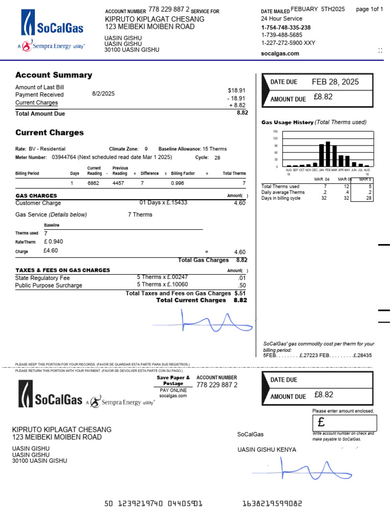 SoCalGas Billing Statement Summary | PDF | Fee | Payments