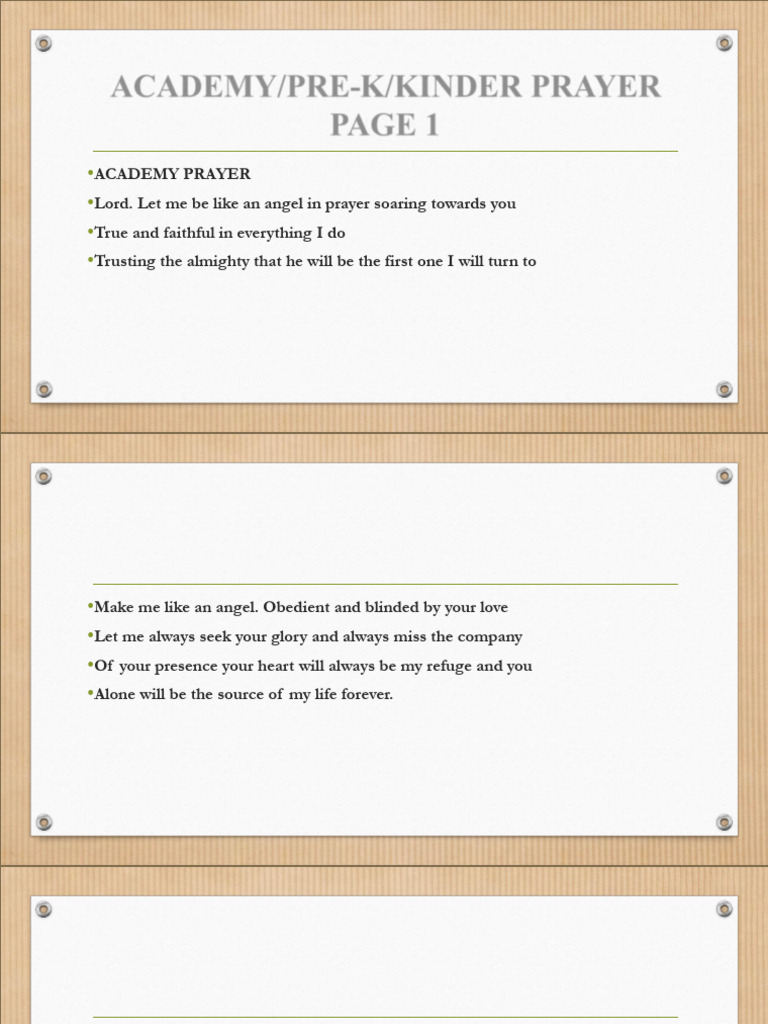 Pre-K Academy Prayer for Children | PDF
