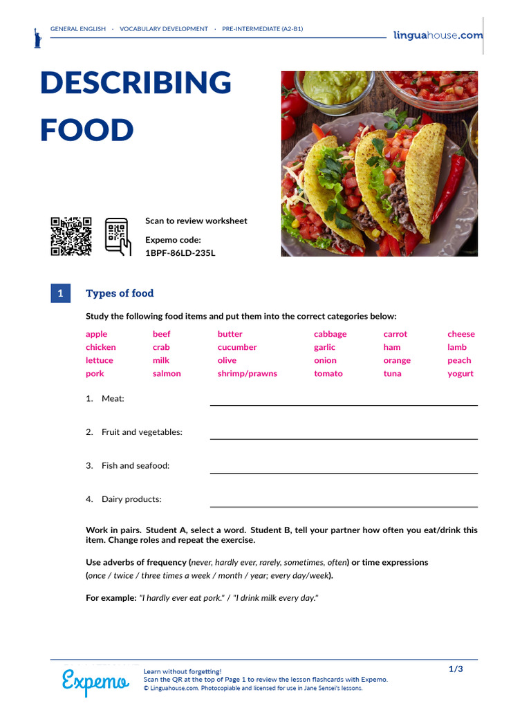 describing-food-american-english-student | PDF | Foods | Cuisine